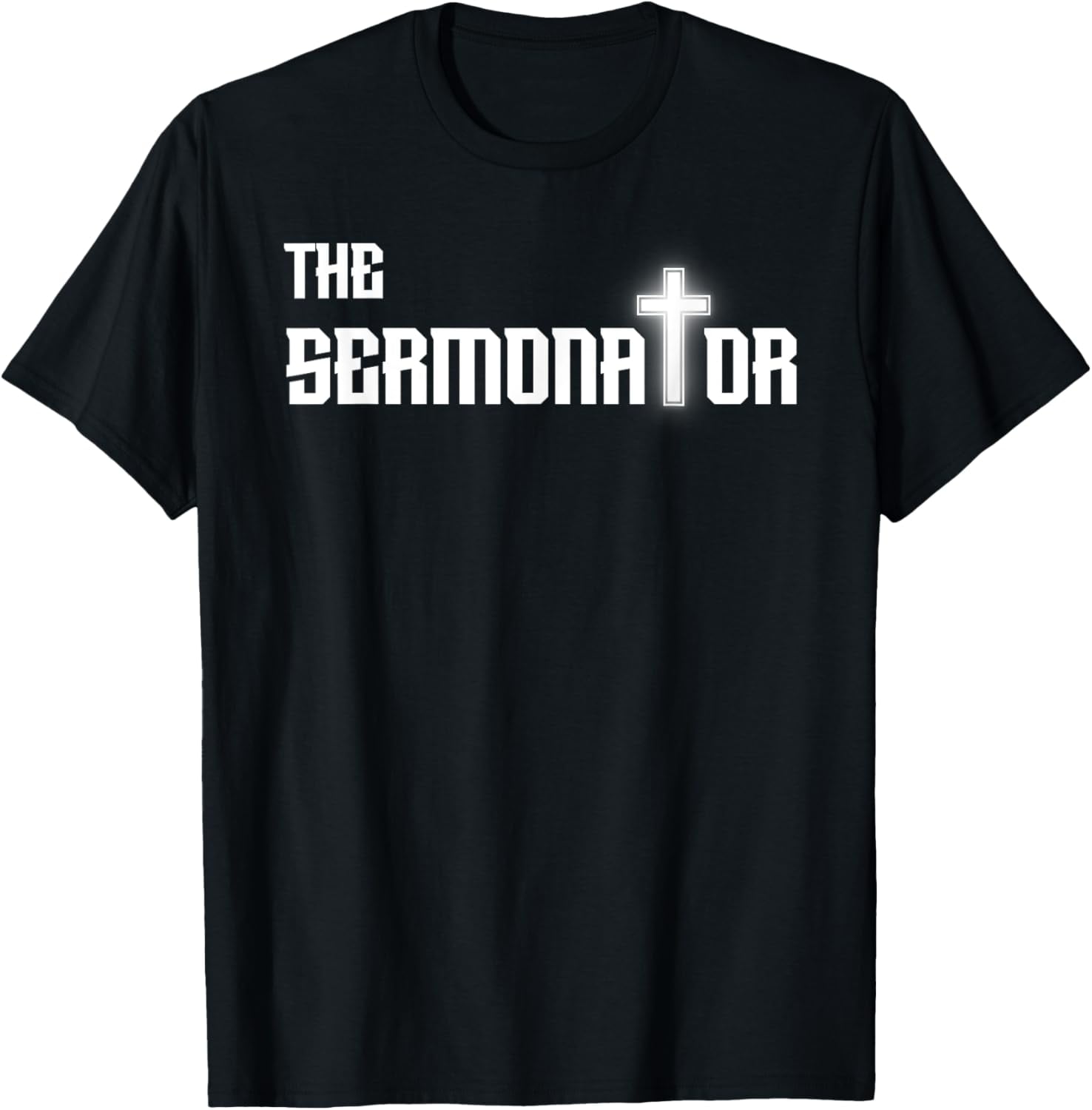 Pastor Sermonator Preacher Tee Bible Lover Christian Cross T-Shirt ...