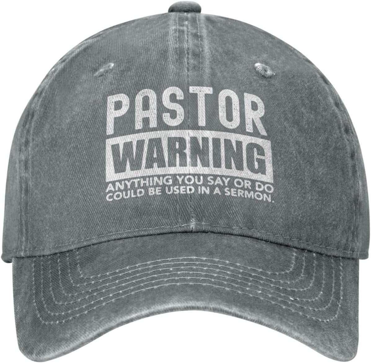 Pastor Warning Anything You Say Hat for Men Baseball Caps Graphic Hat ...