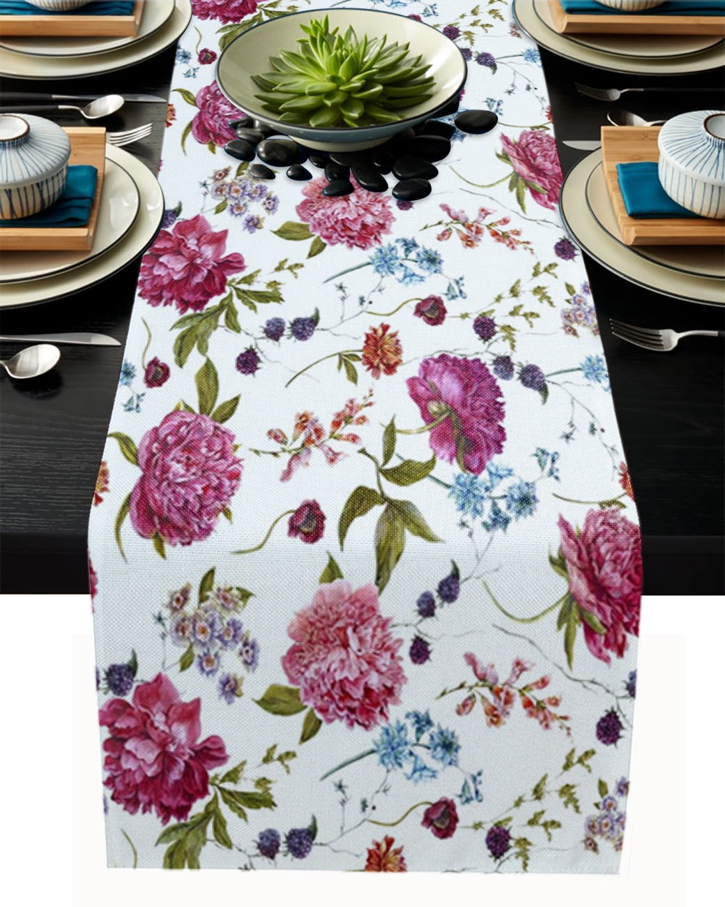 Pastoral Blue Sunflower Blue Peony Table Runner ration Home r Dinner Table ration Table r ...