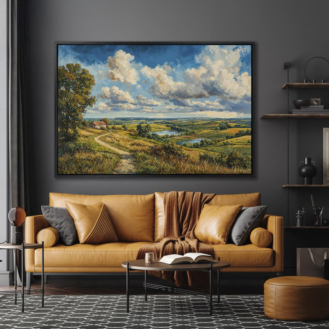 Pastoral Country Landscape Poster, Nature Wall Art, Rustic Decor ...