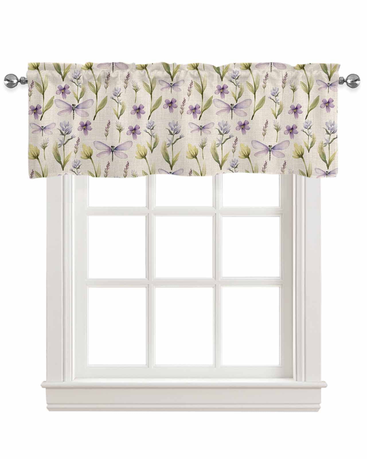 Pastoral Floral Kitchen Valances for Windows Farmhouse Linen Window ...