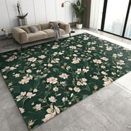 Flowers 2 Ft Round Throw Accent Area Rugs Floral Rose Flower Shaped Rug ...