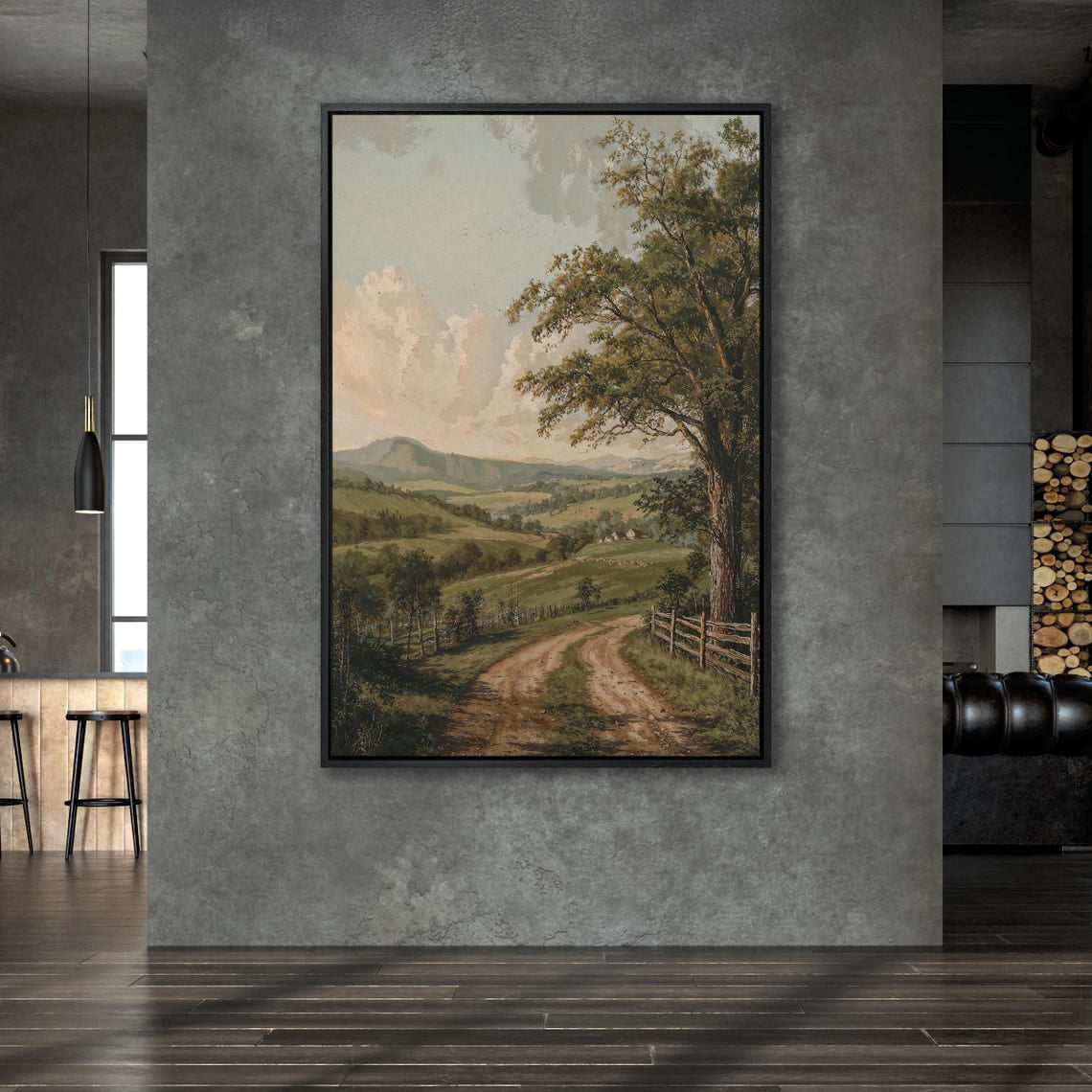 Pastoral Landscape Poster, Rustic Countryside Scenery, Rural Charm ...