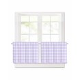 Pastoral Purple Checkered Short Blackout Curtains 24 Inch Long,Modern ...