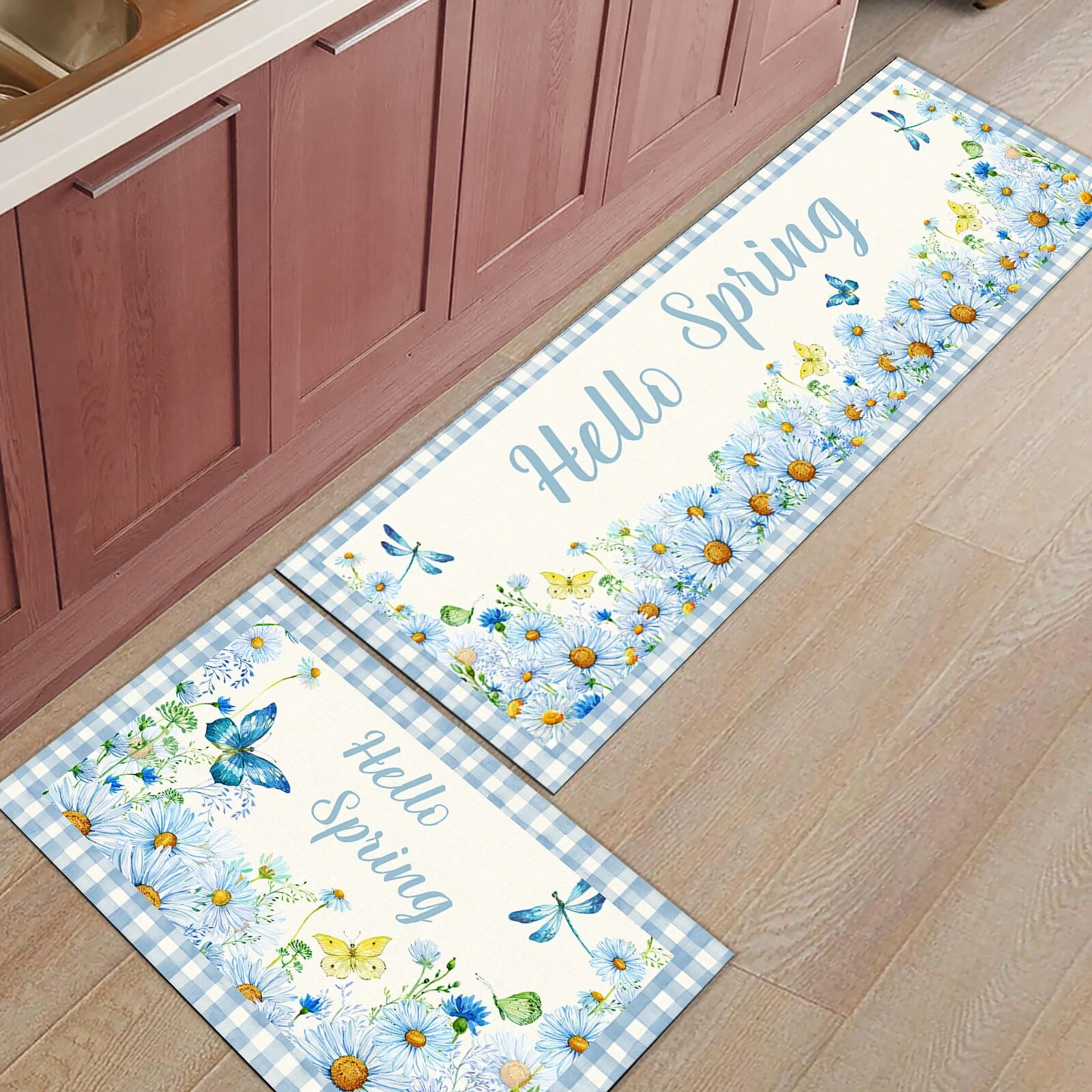 Pastoral Spring Bee Daisy Gnome Carpet Kitchen Mat Bedroom Entrance ...
