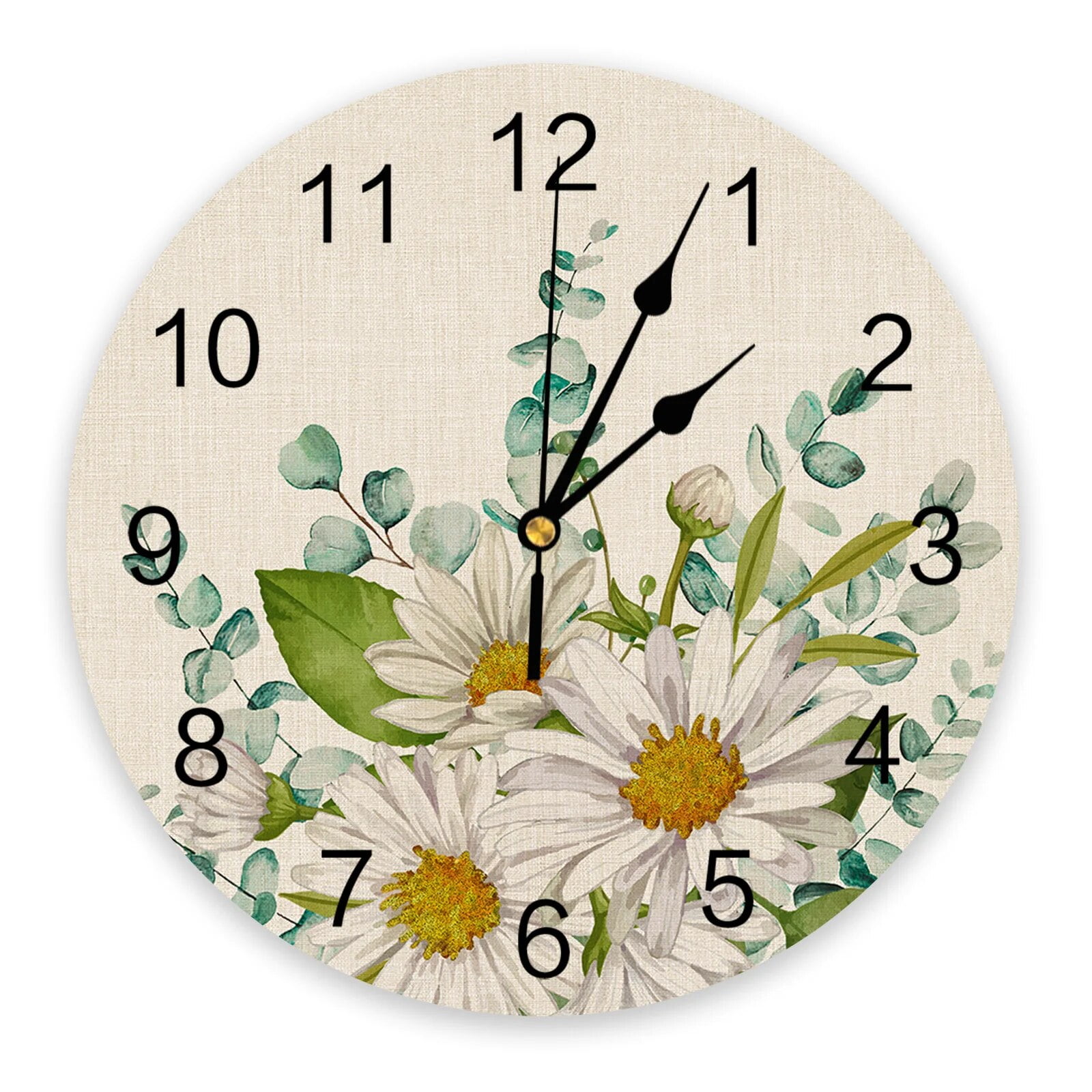 Pastoral Spring Bee Daisy Gnome Clocks Wall Home Decor Modern Kitchen ...