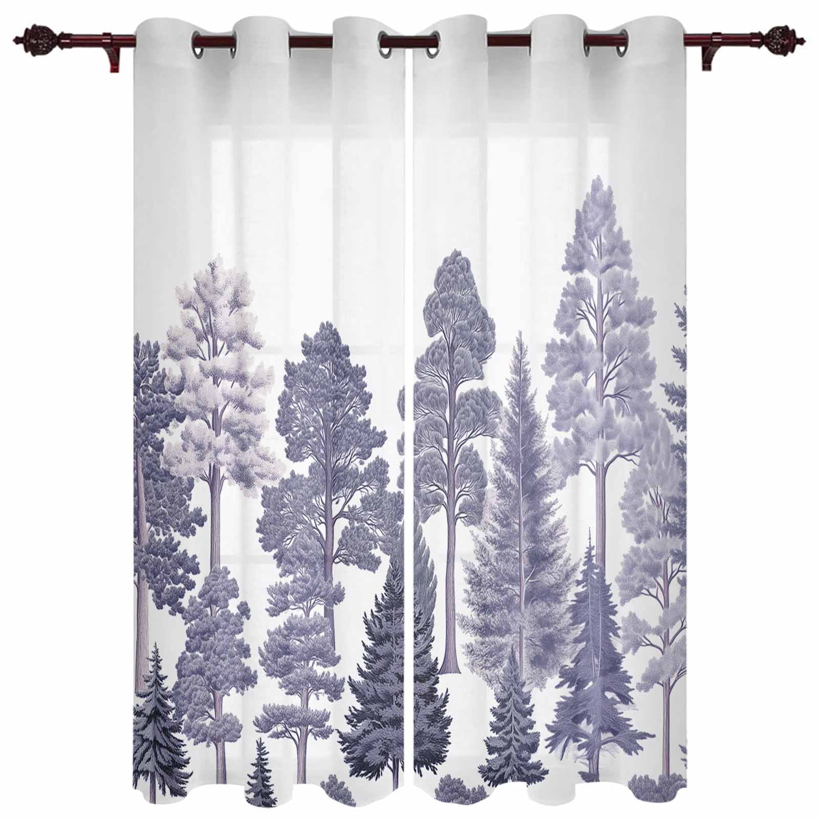 Pastoral Style Plants Leaves Flowers Curtains for Living Room Window ...