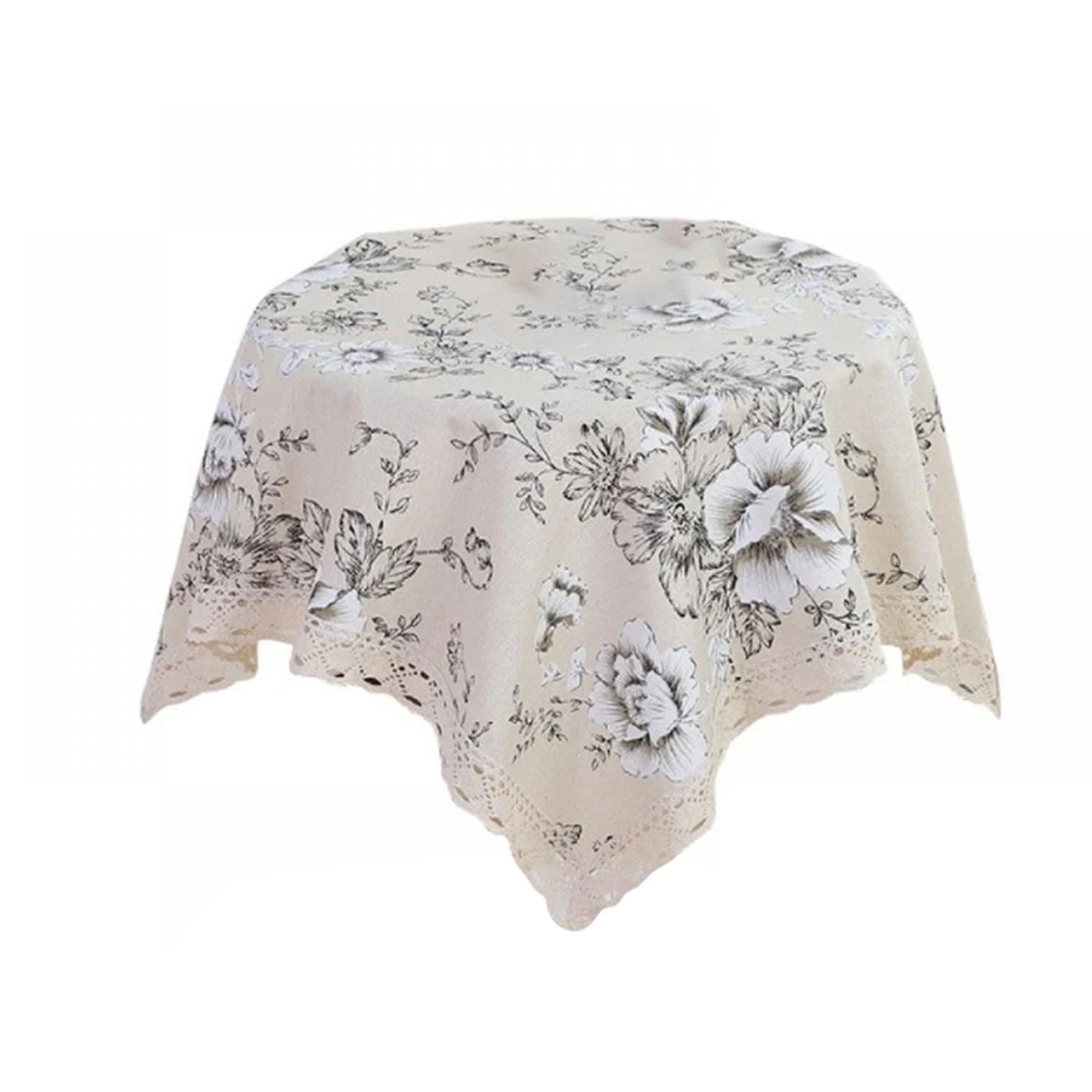 Pastoral Tablecloth, Furenl Vintage Navy Damask Pattern Decorative Lace ...