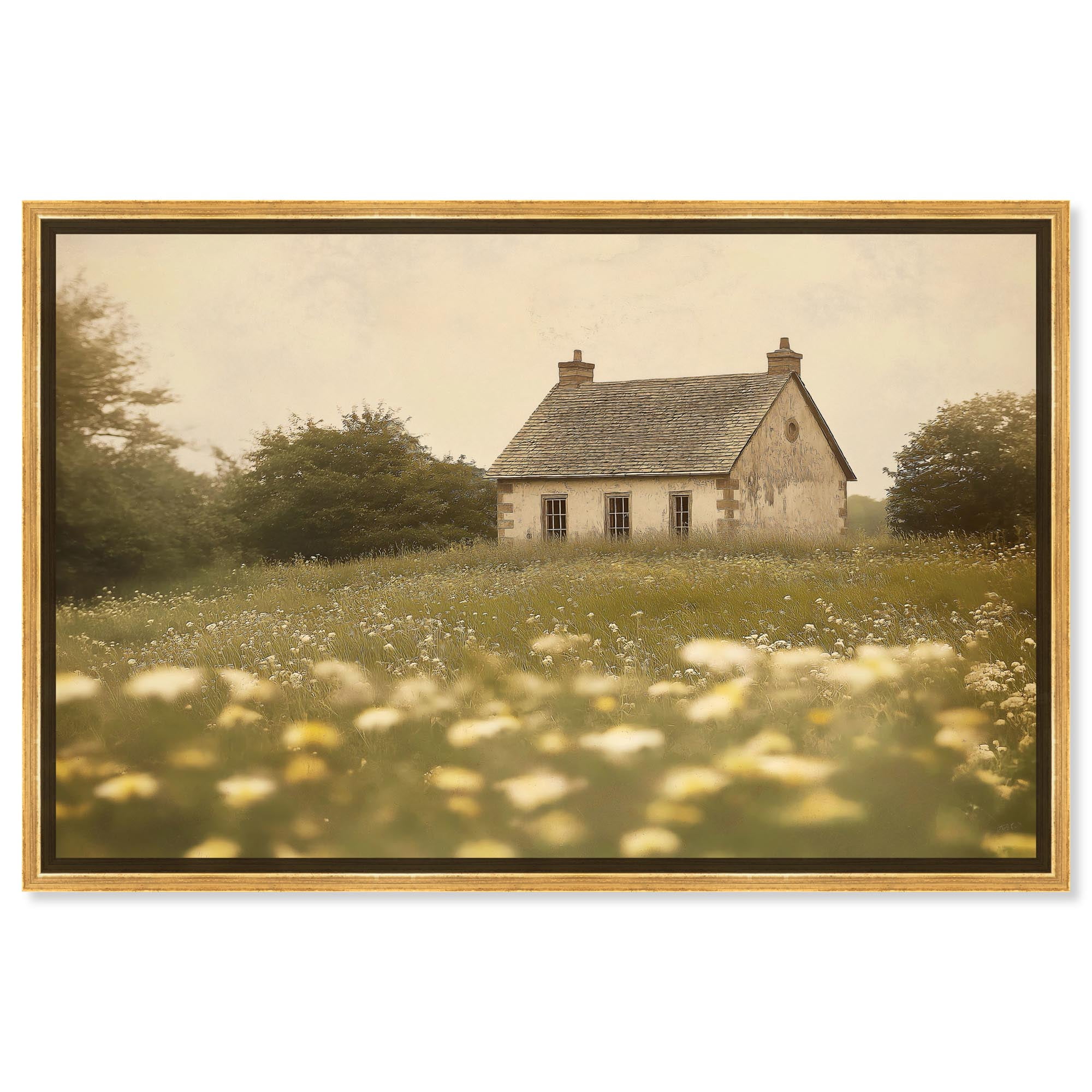 Pastoral Whimsy Canvas Rustic Farmhouse Art by Art Remedy, Gold Frame ...