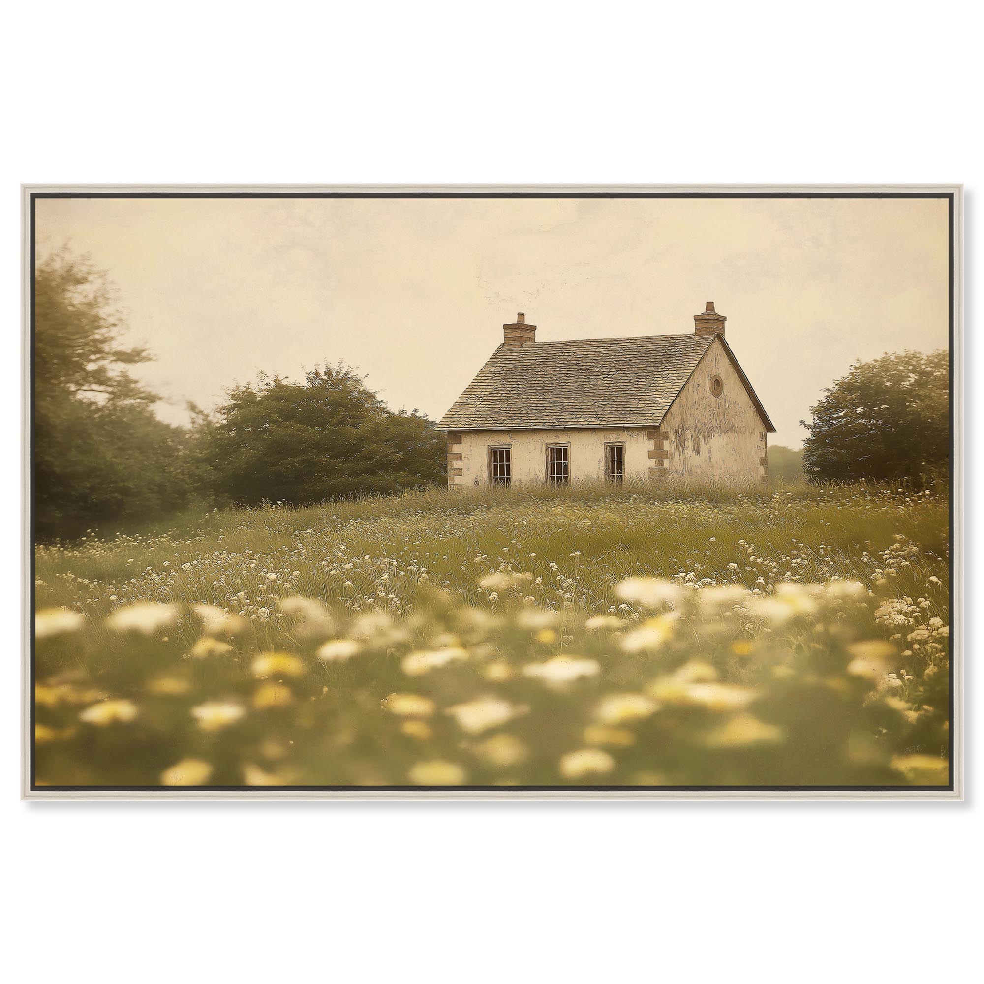 Pastoral Whimsy Canvas Rustic Farmhouse Art by Art Remedy, Silver Frame ...