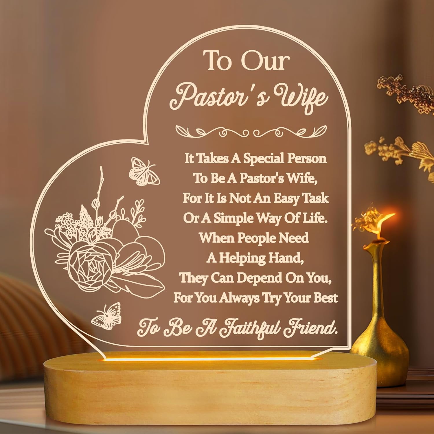 Pastors Wife Appreciation Gifts for Women, 3D Illusion Lamp for ...