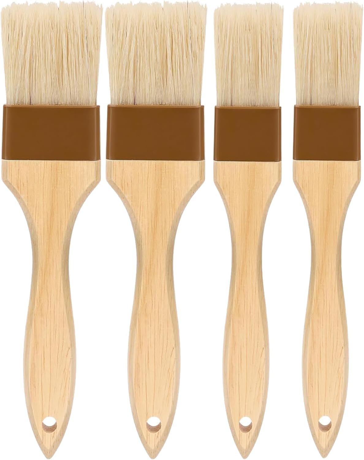 Pastry Brush, 4pc Basting Brush for Cooking Natural Bristle BBQ Oil ...