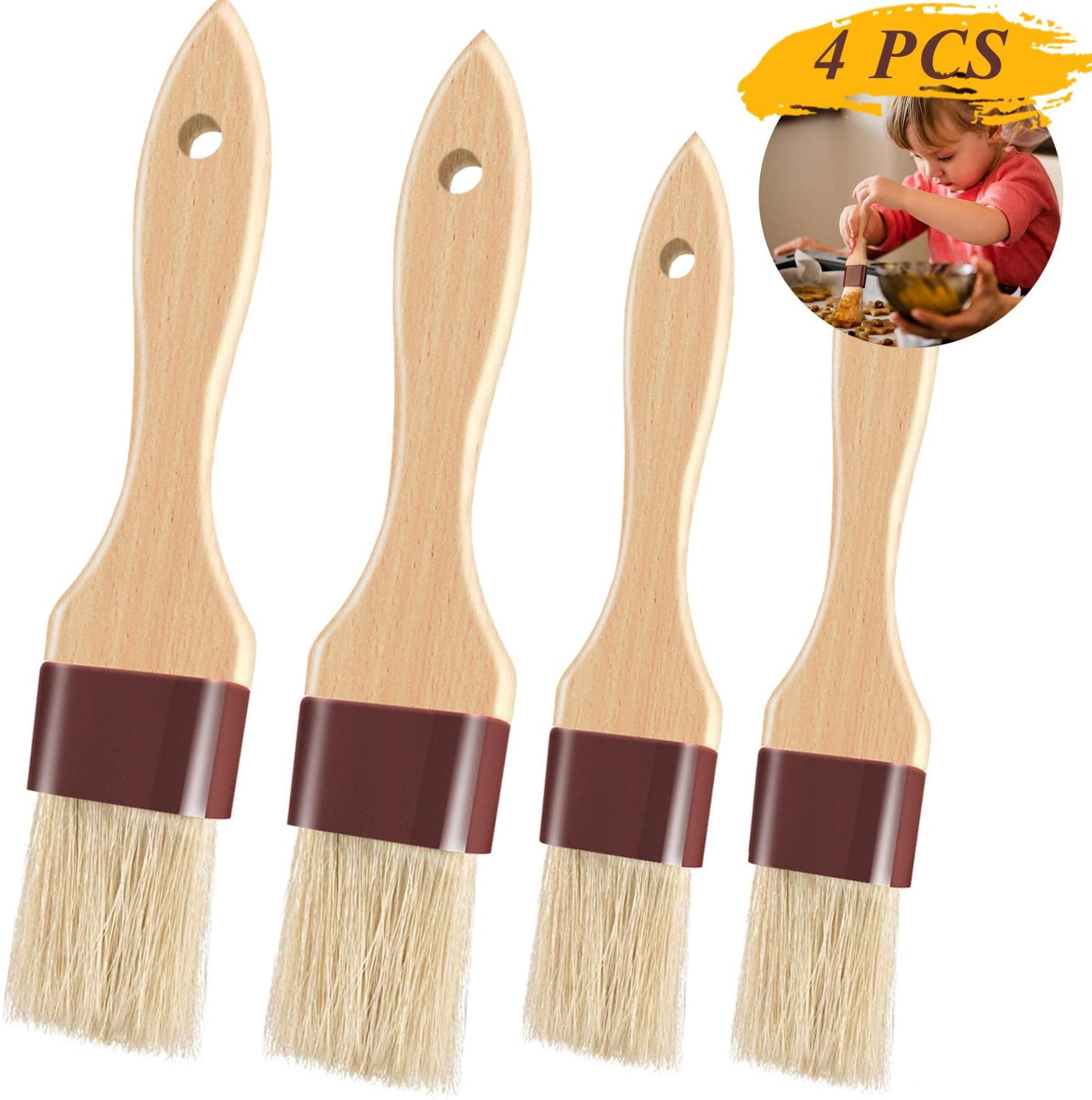 Pastry Brushes for Baking Basting Brush with Boar Bristles and Beech ...