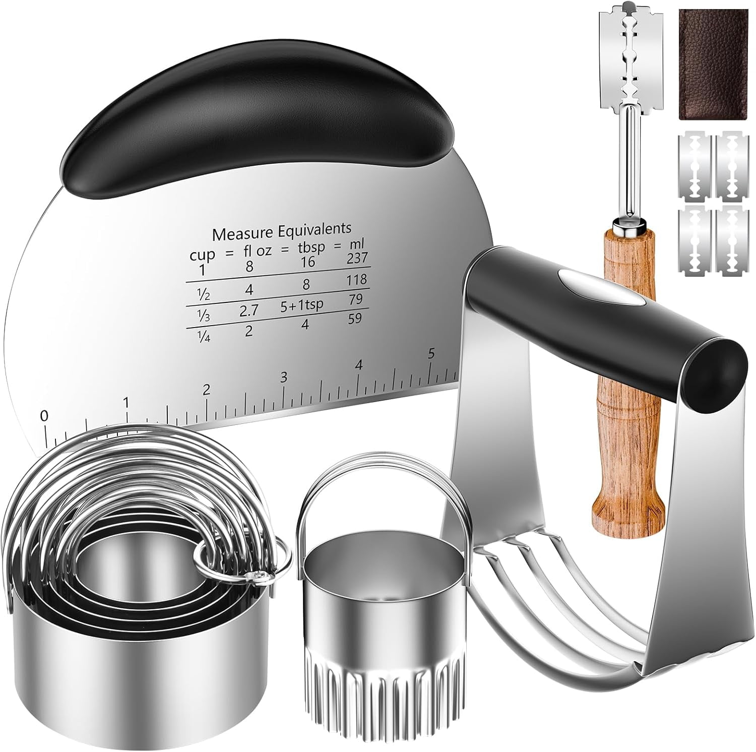 Pastry Cutter, Biscuit Cutter, Dough Scraper, Silicone Baking Mats ...