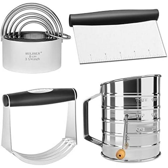 Pastry Cutter, Dough Blender, 3 Cup Flour Sifter and Biscuit Cutter ...
