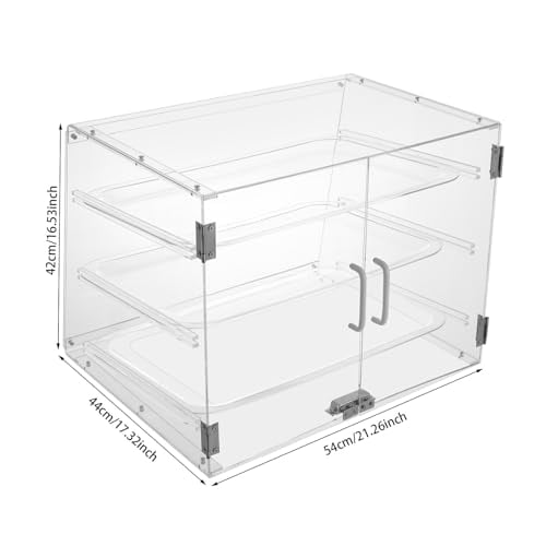 Pastry Display Cabinet,3-Tier Clear Acrylic Display Case Countertop ...