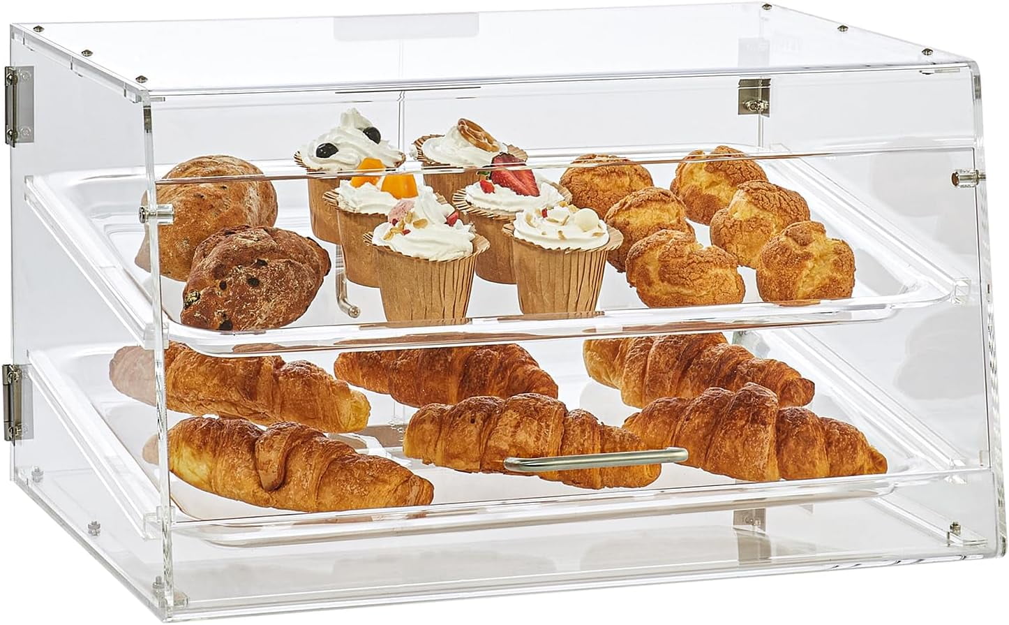 Pastry Display Case, 2-Tier Commercial Countertop Bakery Display Case ...