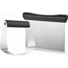 Stainless Steel Pastry Blender Cutter and Bench Scraper Set, Efficient ...