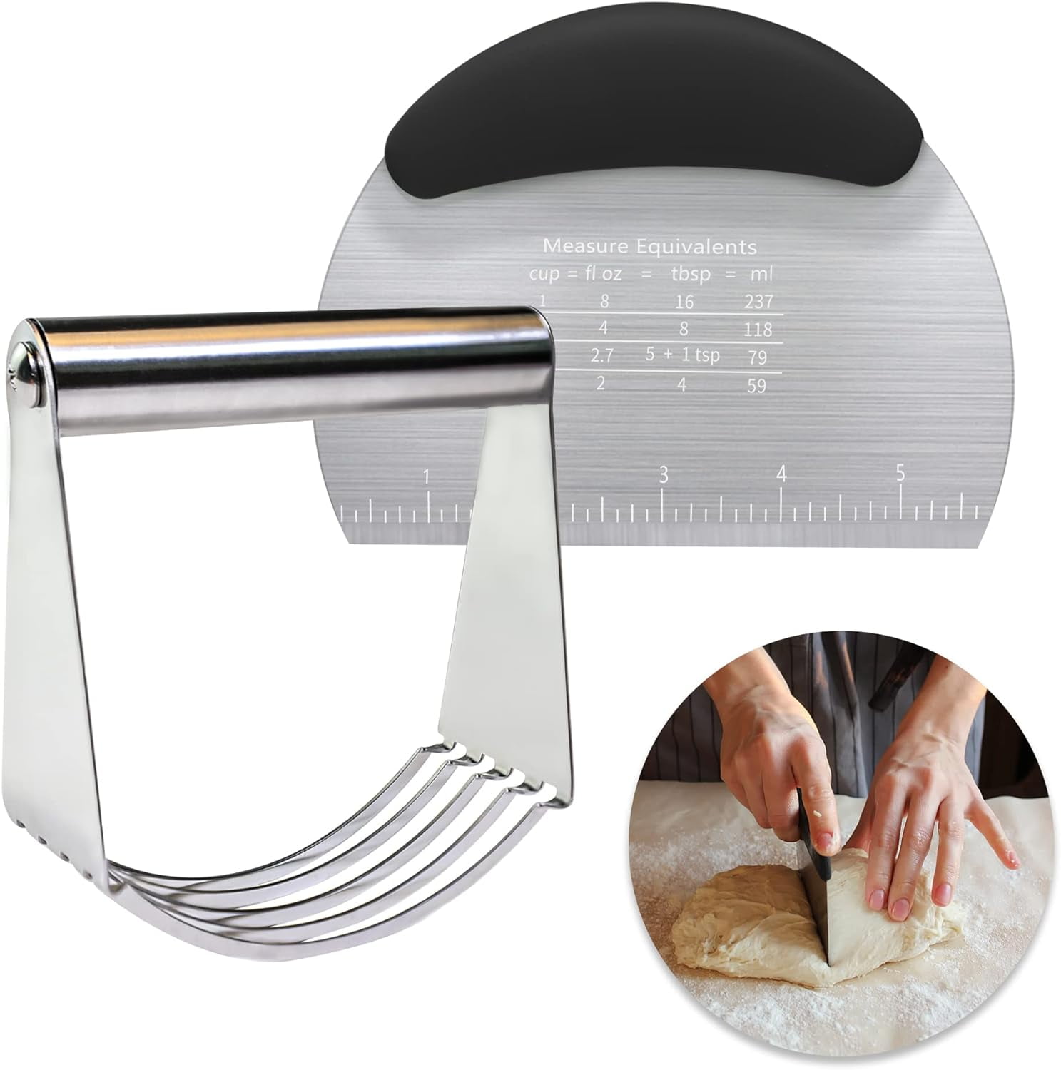 Pastry Dough Scraper Cutter Tool Kitchen Pastry Blender, Stainless ...