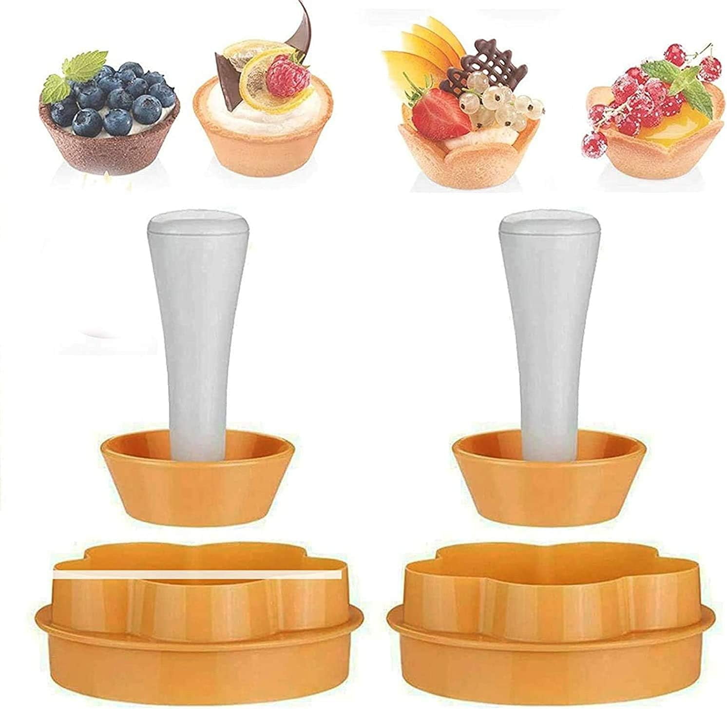 Pastry Dough Tart Tamper Kit, With 6 Cavity Muffin Pan Plastic Cookie ...