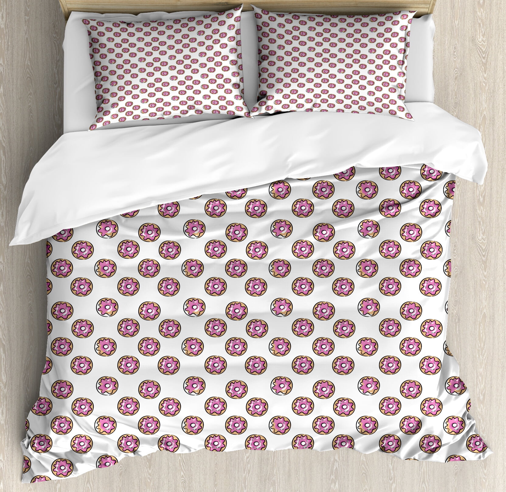 Pastry Duvet Cover Set, Donuts Strawberry Sprinkles Dessert Yummy ...