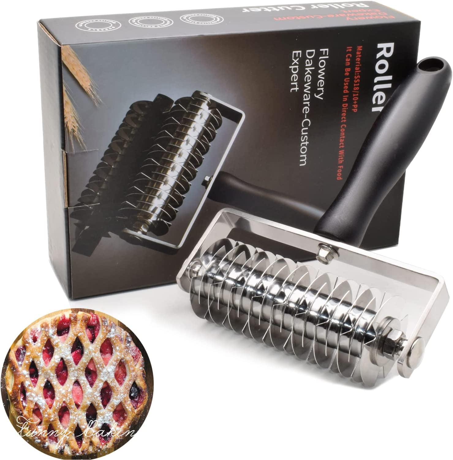 Pastry Lattice Roller Cutter - Stainless Steel Professional Dough ...