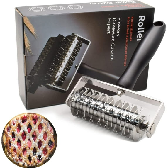 Pastry Lattice Roller Cutter - Stainless Steel Professional Dough ...