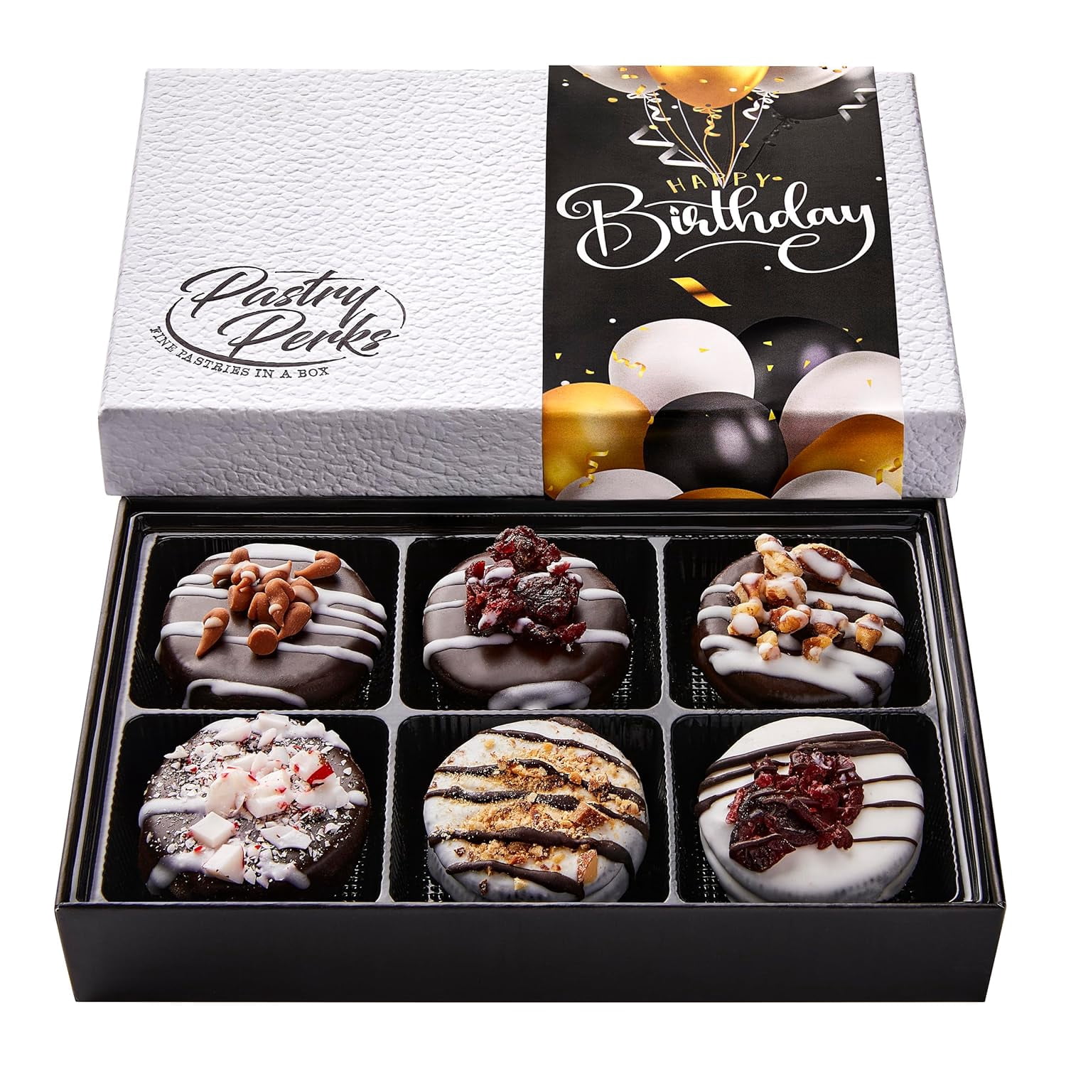 Pastry Perks 6 Gourmet Chocolate-Covered Cookies, Happy Birthday Gift ...