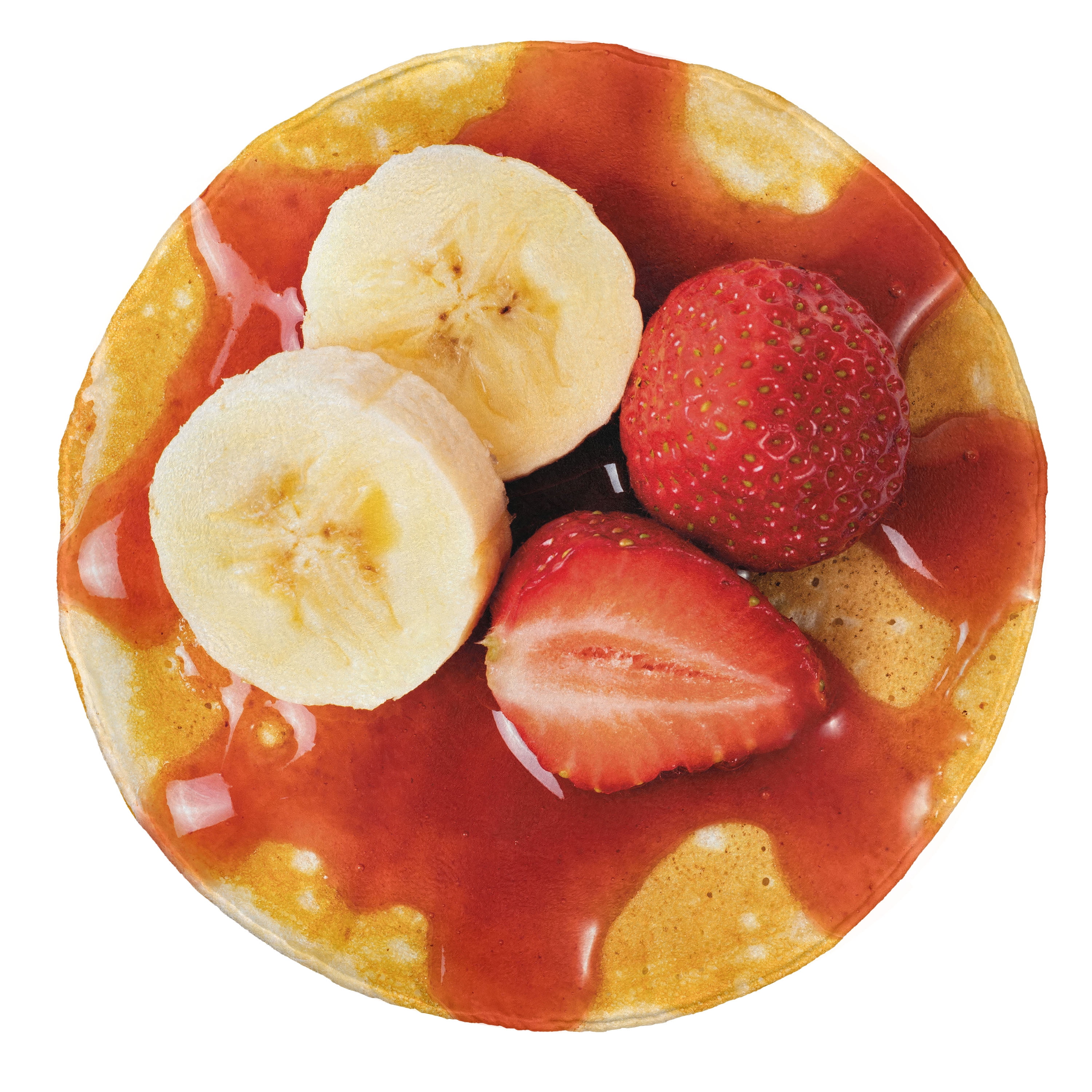 Pastry Round Blanket, Pancake with Maple Syrup and Banana Strawberry ...