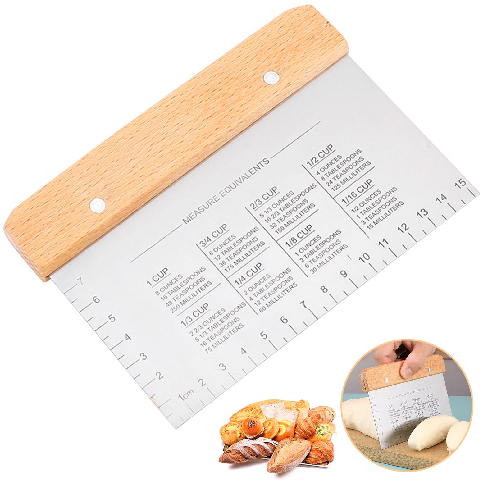 Pastry Scraper, Stainless Steel Pizza Dough Cutter and Chopper, Pastry ...