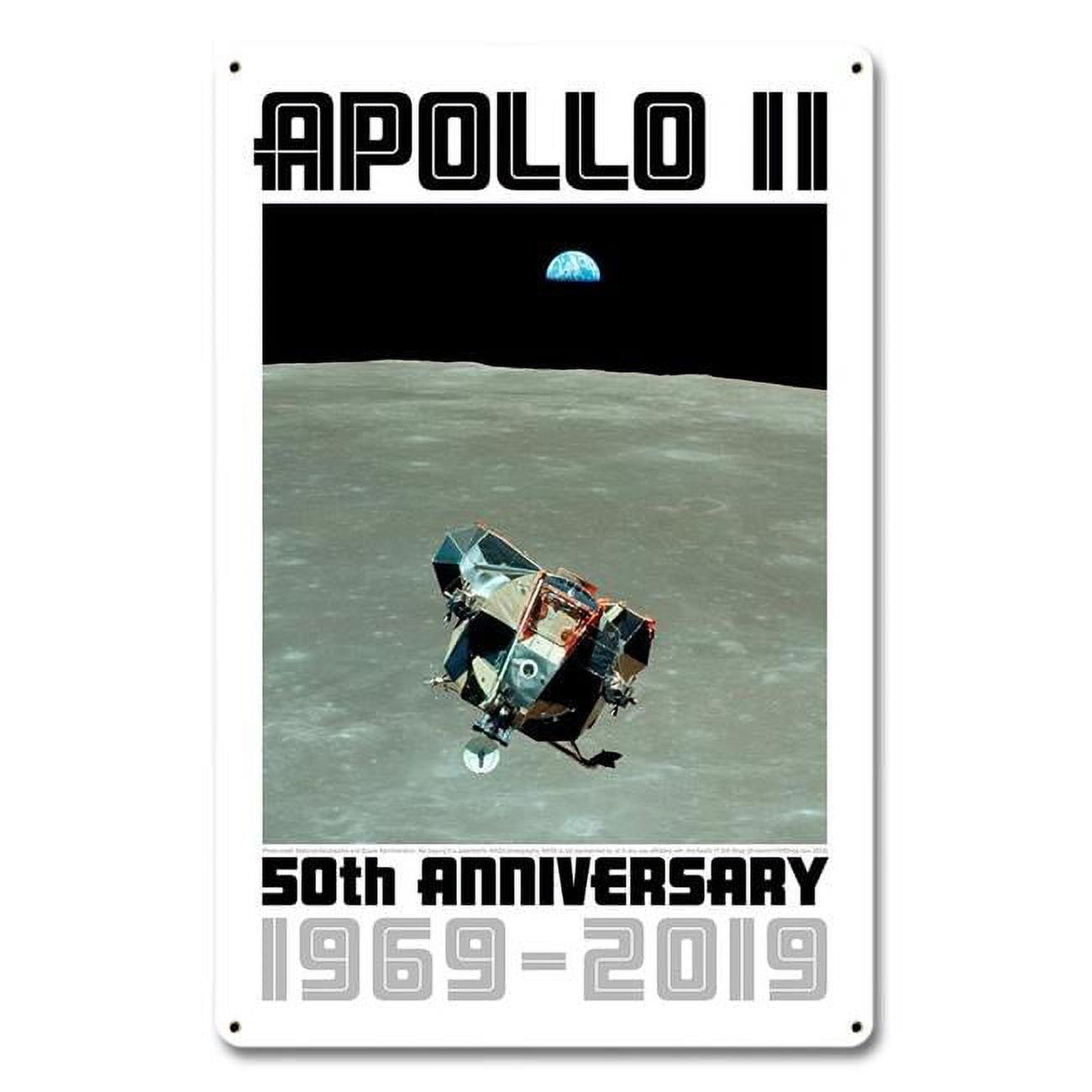 Pasttime Signs 12 x 18 in. Satin - Apollo 11 50th Anniversary Eagle ...