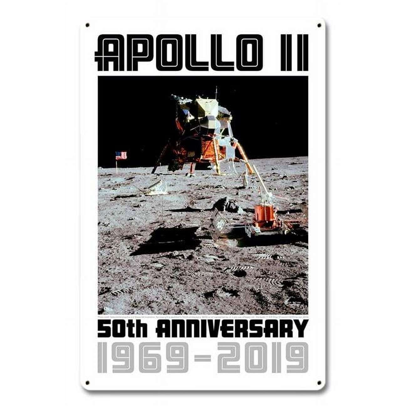 Pasttime Signs 12 x 18 in. Satin - Apollo 11 50th Anniversary LM Eagle ...