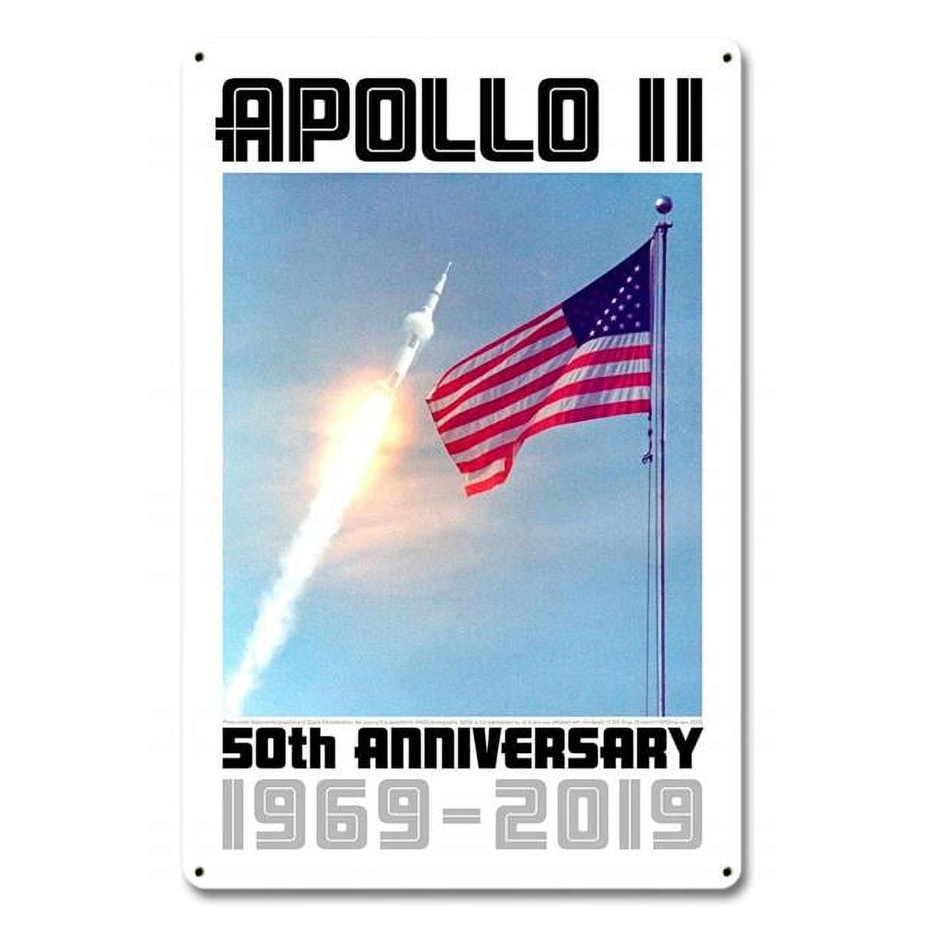 Pasttime Signs 12 x 18 in. Satin - Apollo 11 50th Anniversary Saturn V ...
