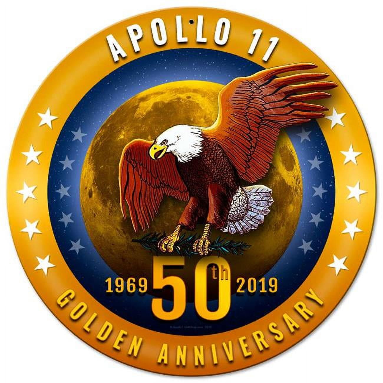 Pasttime Signs AGS001 14 x 14 in. Round - Apollo 11 50th Anniversary ...