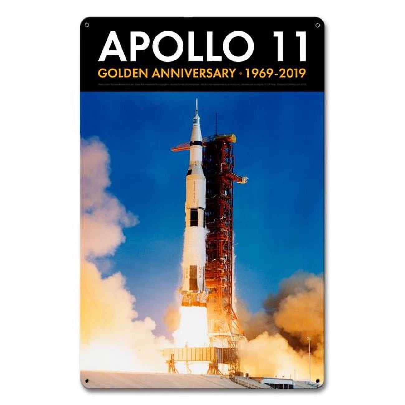 Pasttime Signs AGS008 12 x 18 in. Satin - Apollo 11 50th Anniversary ...