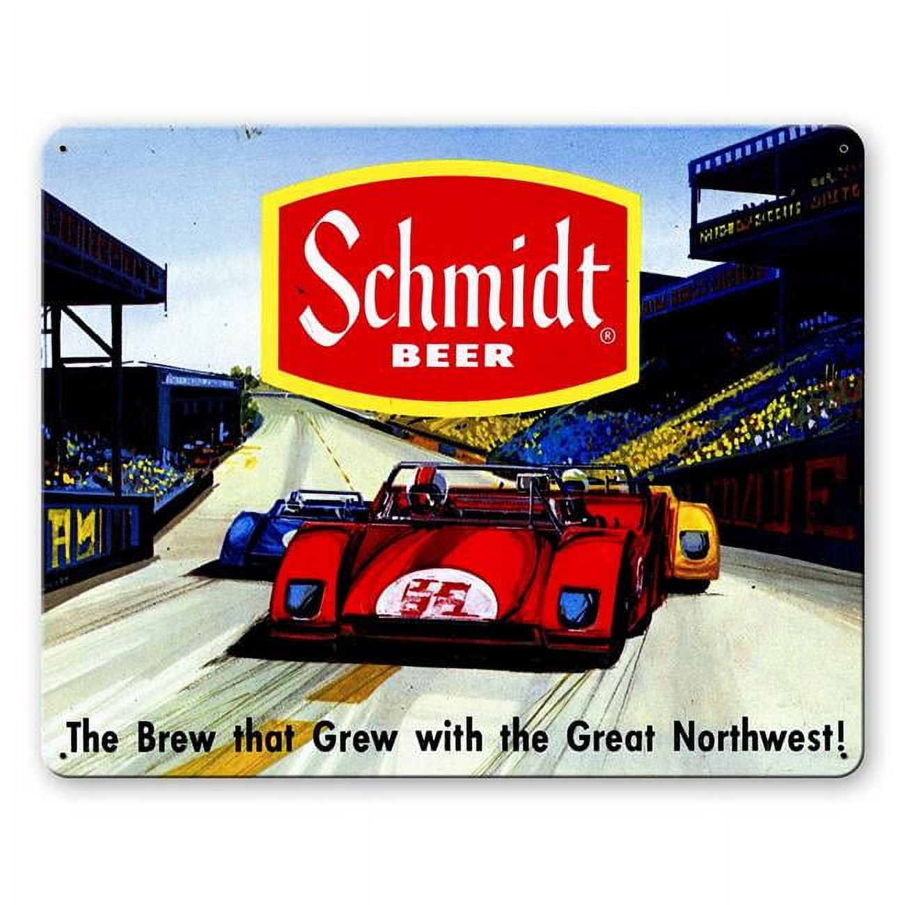 Pasttime Signs AMI188 15 x 12 in. Schmidt Advertising Race Car Vintage ...