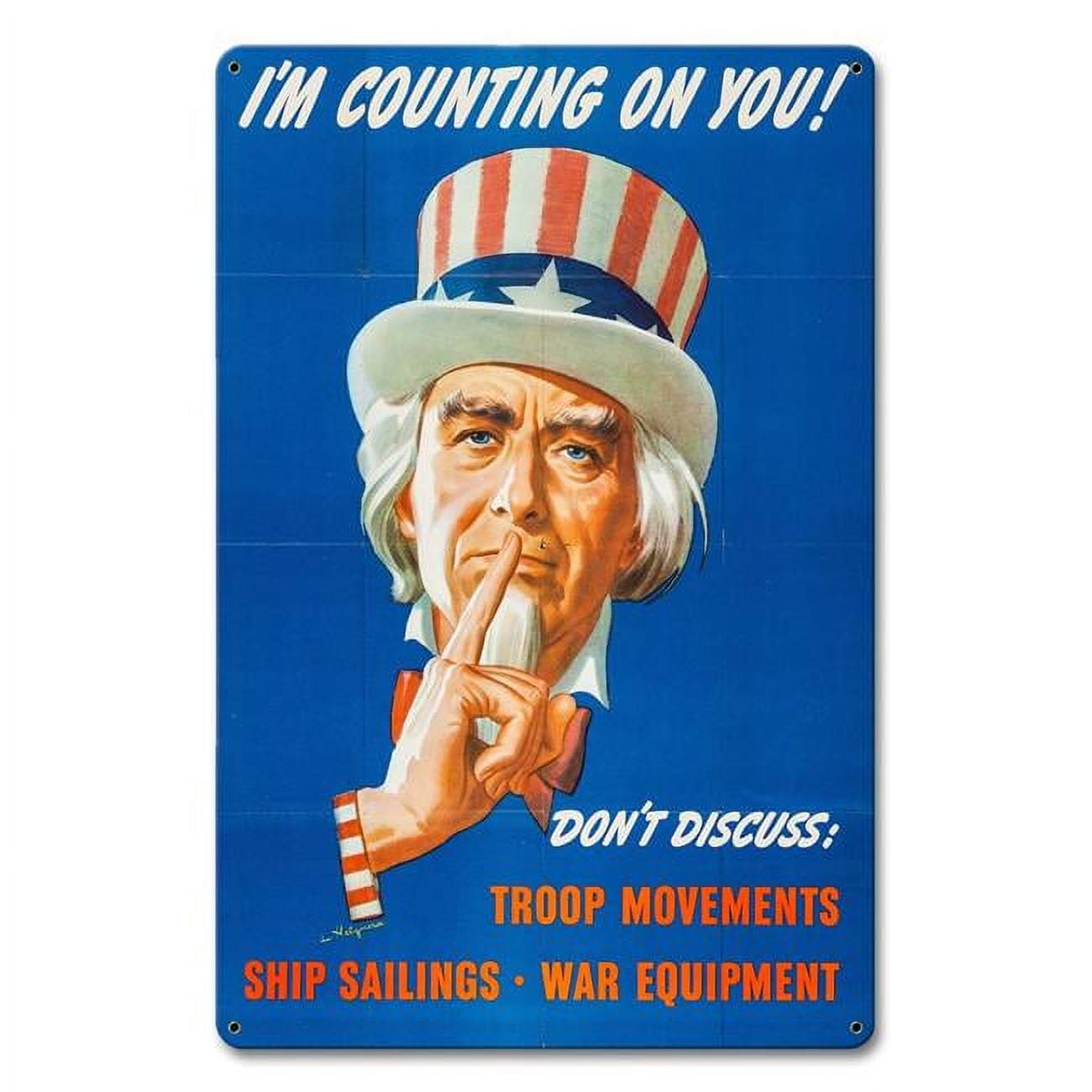 Pasttime Signs AMI277 12 x 18 in. Uncle Sam Counting on You Satin ...