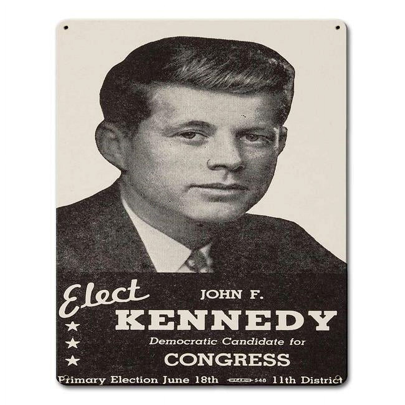 Pasttime Signs AMI306 12 x 15 in. 1946 Kennedy for Congress Satin ...