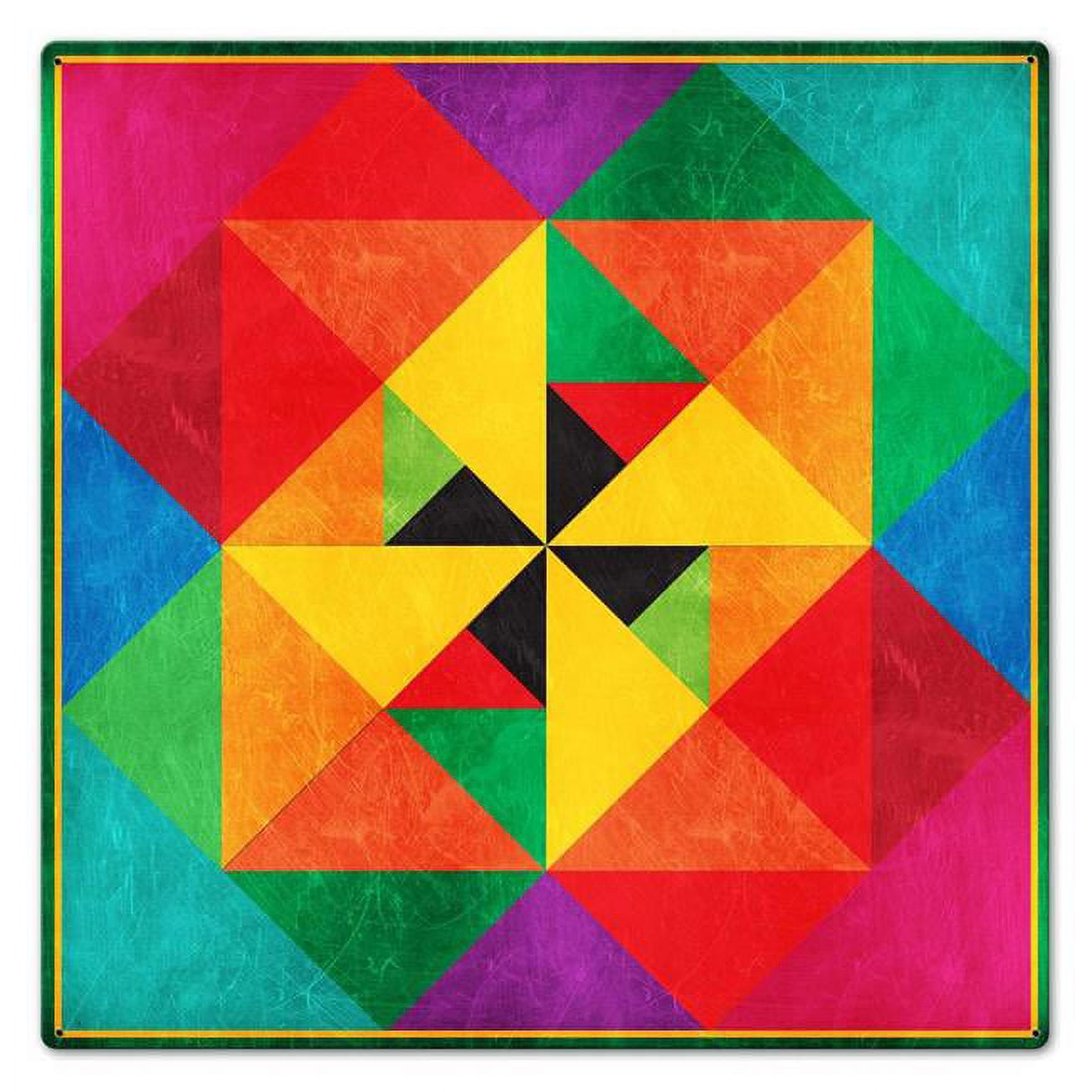 Pasttime Signs AQP345 24 x 24 in. Custom Shape Colorful Pinwheel Vintage Metal Sign - Walmart.com