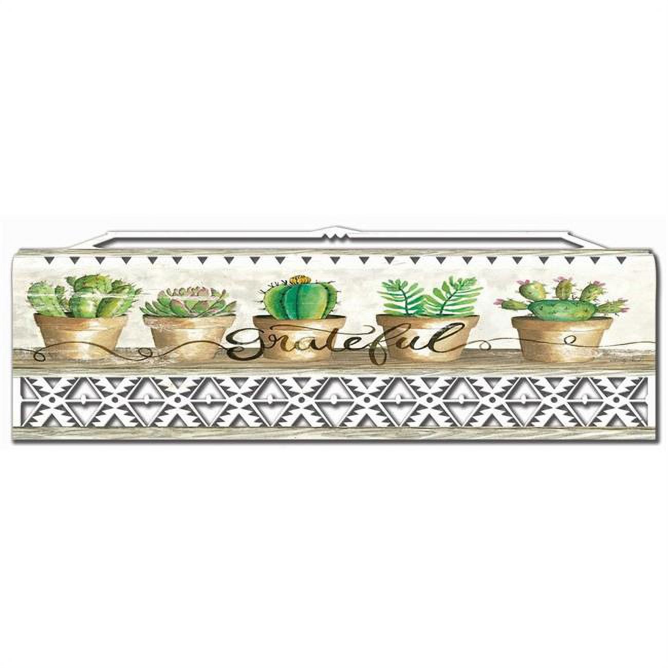 Pasttime Signs CIN156 30 x 10 in. Succulent Pots Grateful SK Metal Sign ...