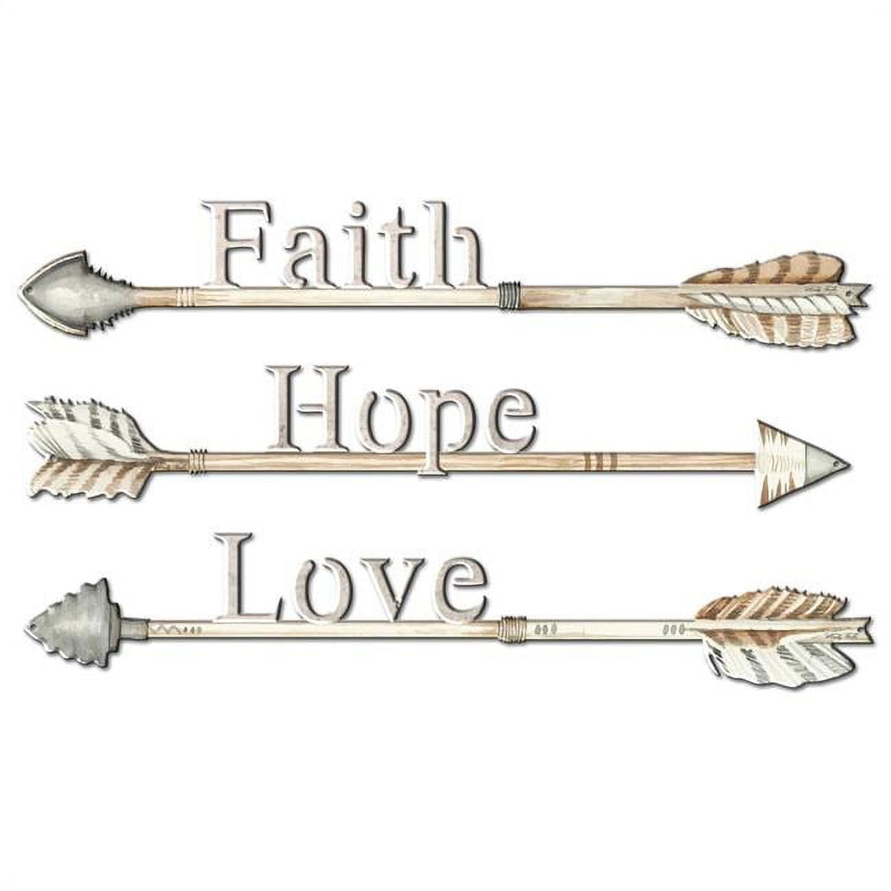 Pasttime Signs CIN158 28 x 16 in. Arrows Faith Hope Love Metal Sign ...