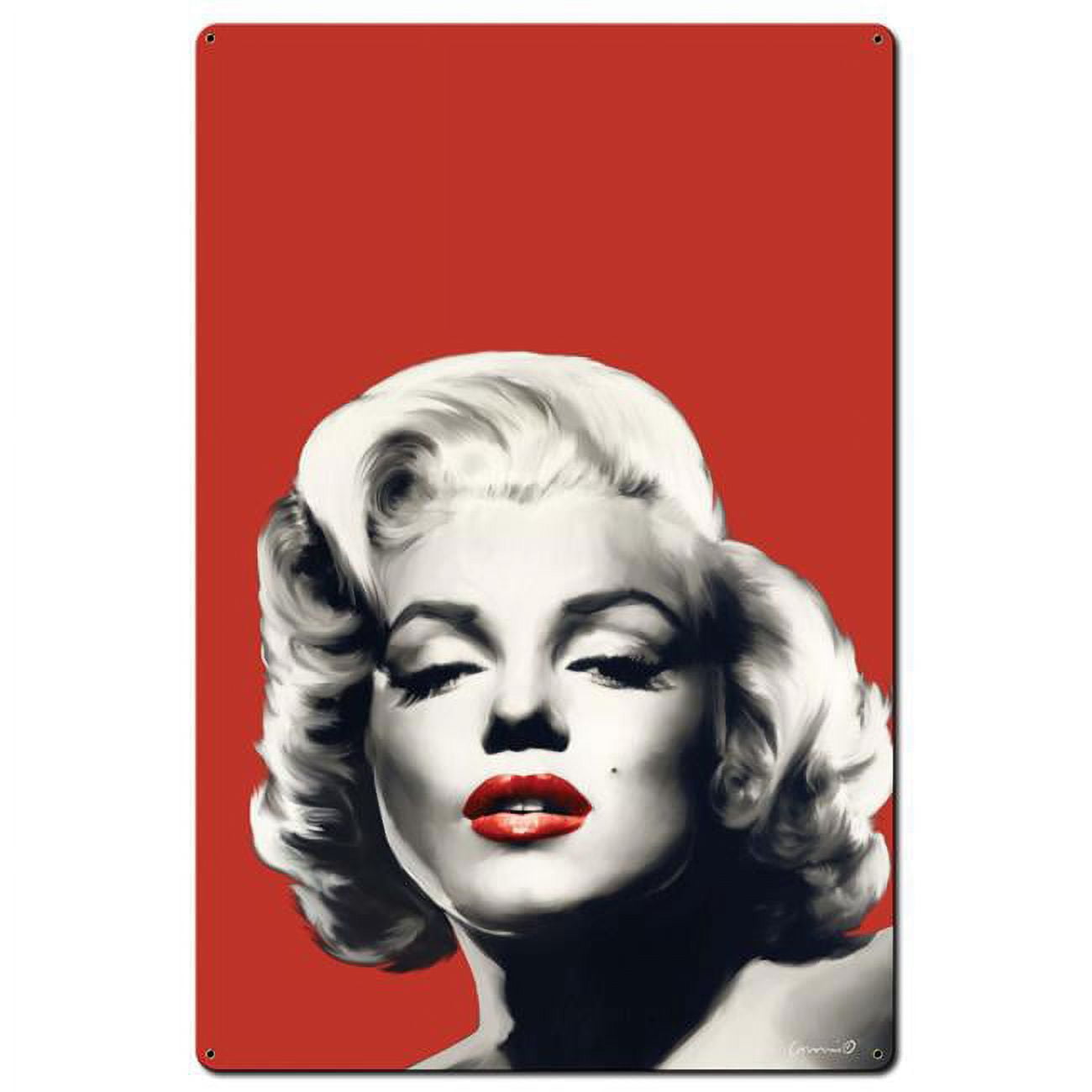 Pasttime Signs JGS033 Red Lips Marilyn Sign - 24 x 36 in. - Walmart.com