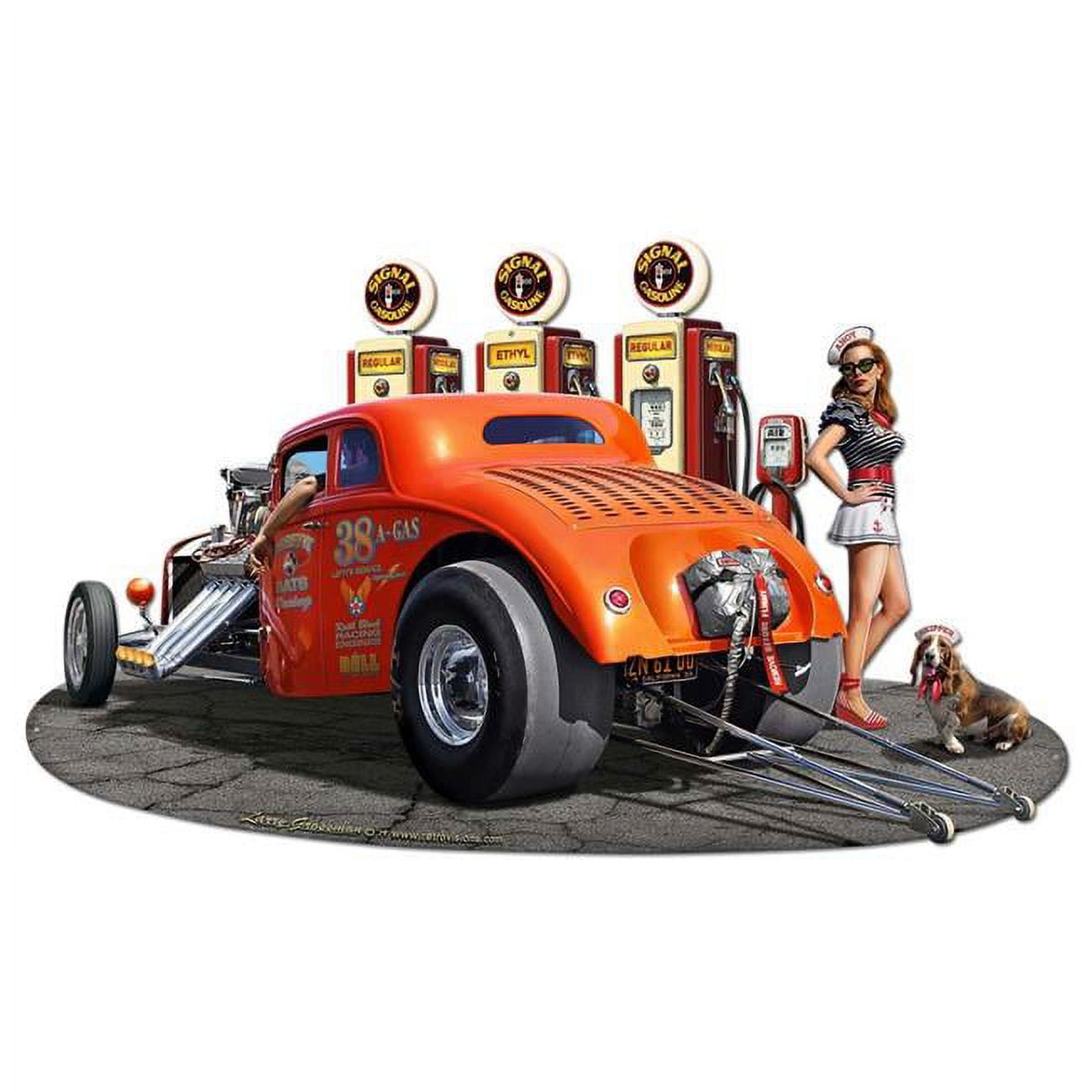 Pasttime Signs LGB368 30 x 18 in. Custom Shape - 1933 Willys Filler-Up ...