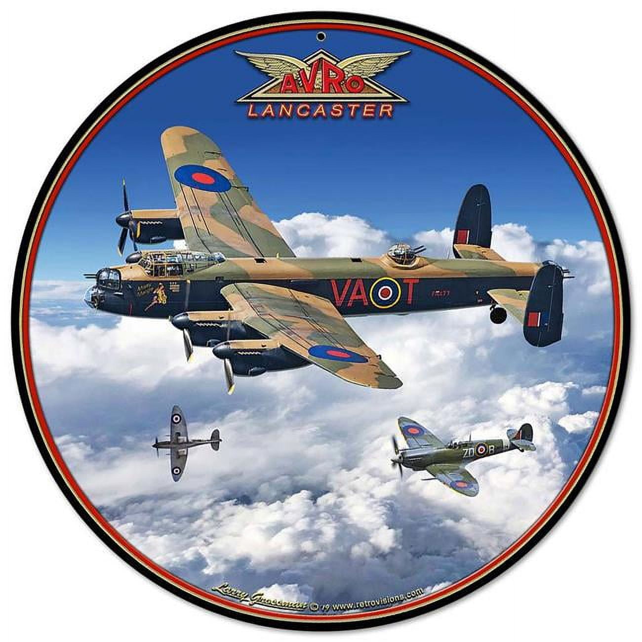 Pasttime Signs LGB397 14 x 14 in. Round - Avro Lancaster Bomber Metal ...