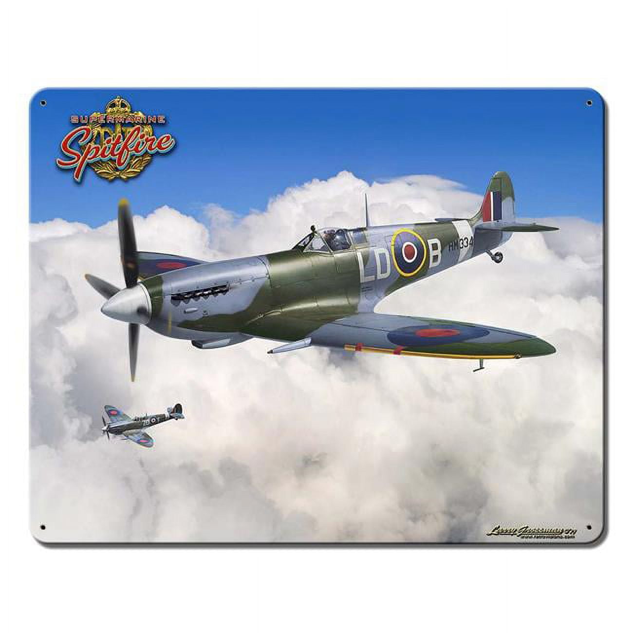 Pasttime Signs LGB427 15 x 12 in. Satin - Spitfire Raf Fighter Plane ...