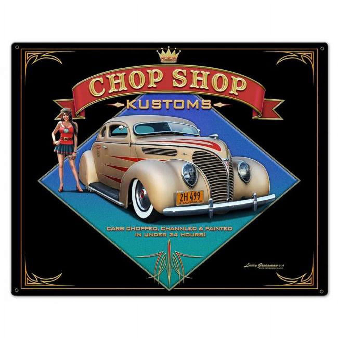 Pasttime Signs LGB517 30 x 24 in. 1938 Ford Kustom Vintage Sign ...