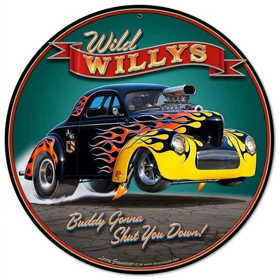 24 x 36 in. Satin Blonde Vintage Metal Sign, White & Blue - Walmart.com