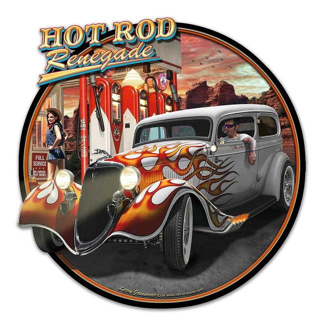 Pasttime Signs LGB834 18 x 18 in. 1933 Sedan Hot Rod Renegade Metal ...