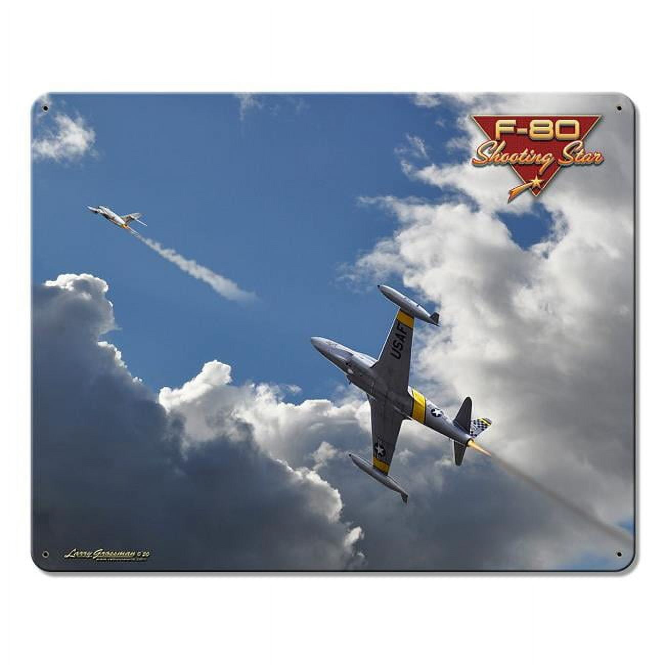 Pasttime Signs LGB947 15 x 12 in. F-80 VS MIG Jet fighter Vintage Metal ...