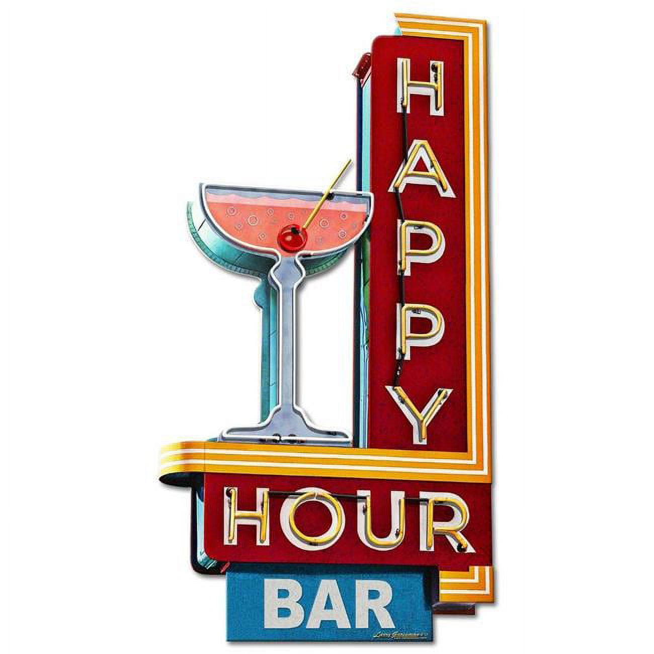 Pasttime Signs LGC007 15 x 28 in. Happy Hour Bar Vintage Metal Sign ...